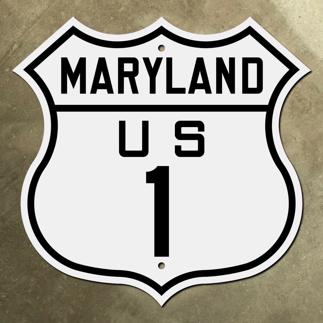 Maryland US Route 1 Highway Marker Road Sign Baltimore 1926 - Etsy