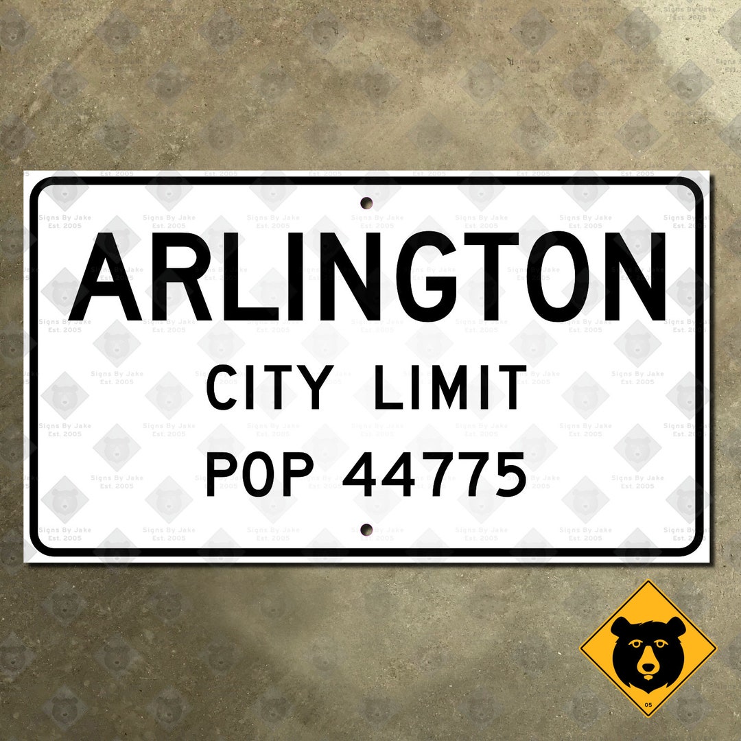 Arlington Texas City Limit Road Sign Street Highway 1956 DFW Boundary ...