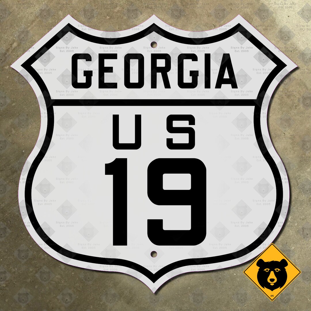 Georgia US Route 19 Highway Marker 1926 Road Sign Albany Atlanta ...