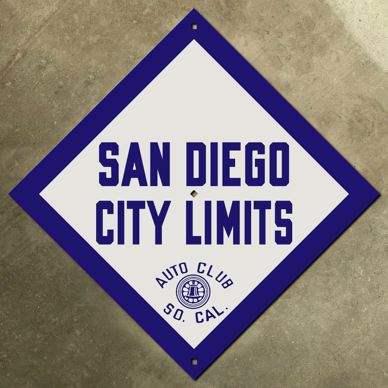 California ACSC San Diego City Limits Highway Road Sign Auto - Etsy