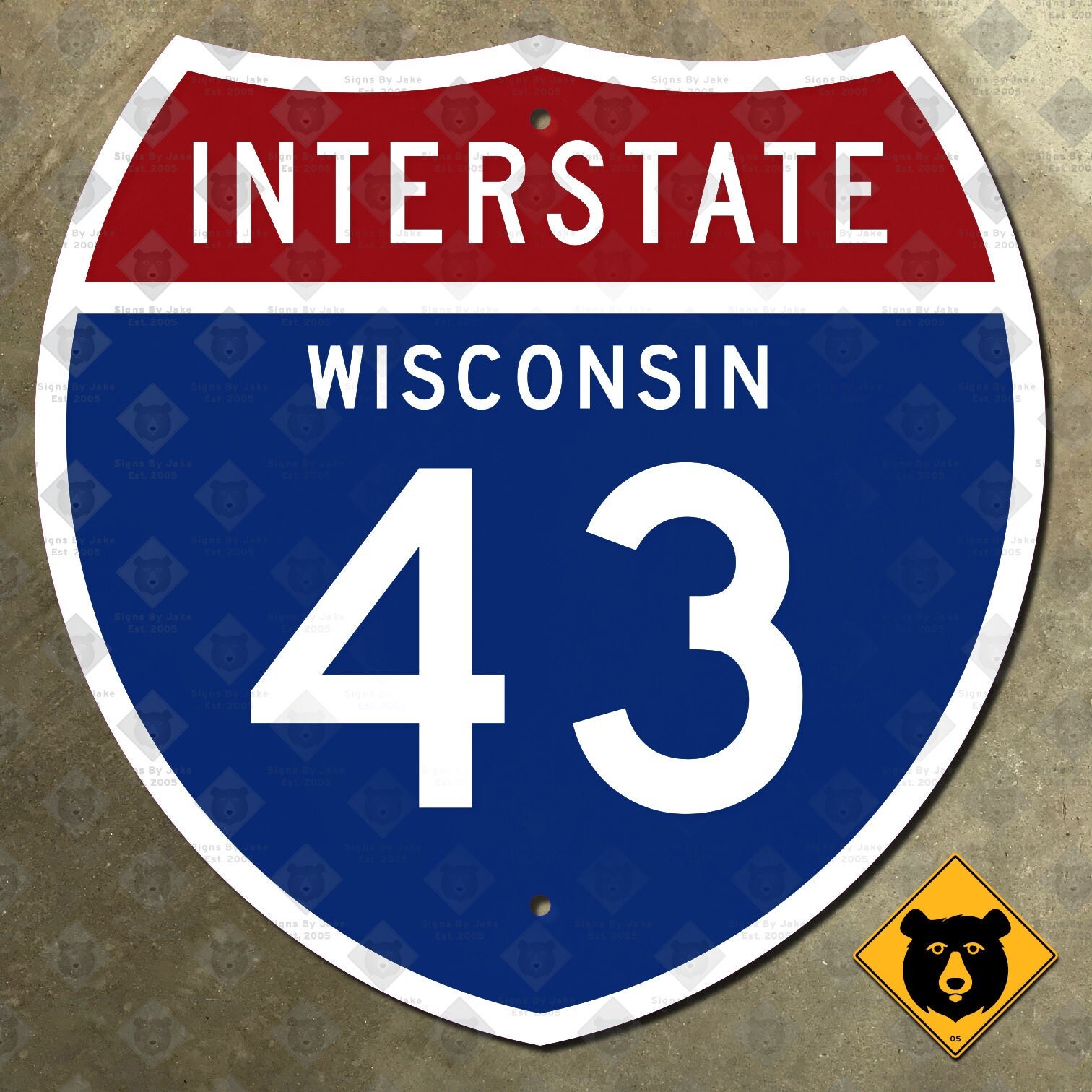 Wisconsin Interstate Route 43 Highway Marker Road Sign 1957 Green Bay ...