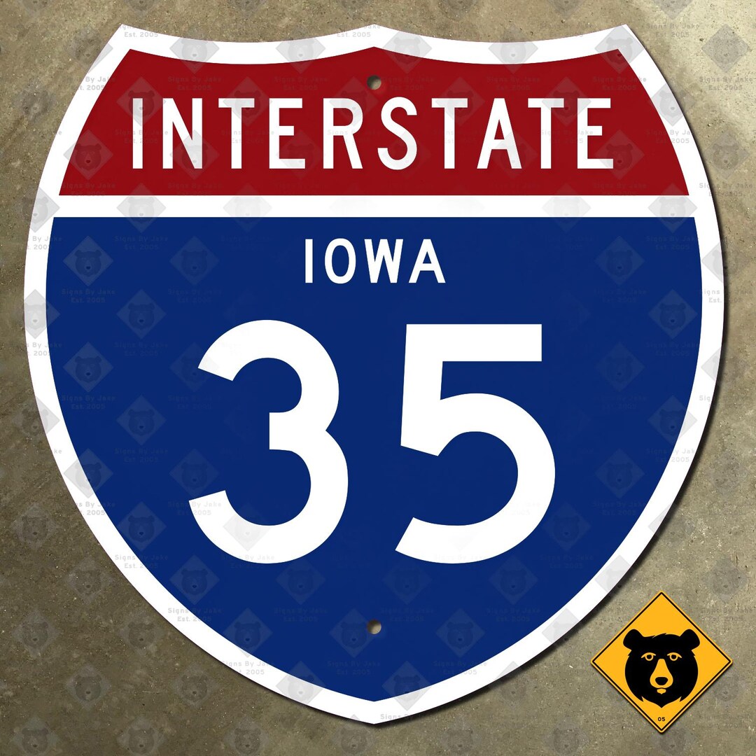 Iowa Interstate Route 35 Highway Marker Road Sign Des Moines - Etsy