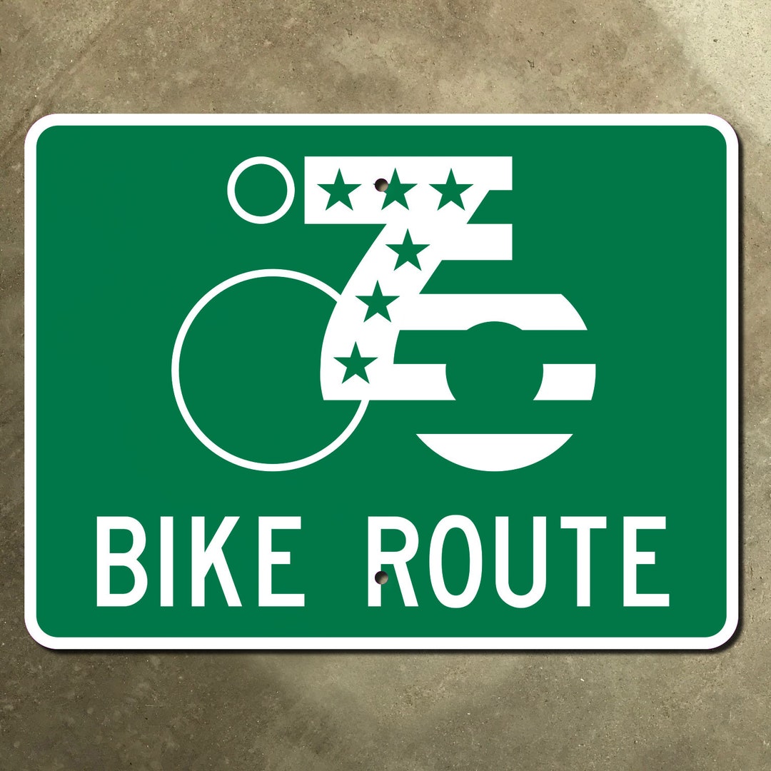 United States Bike Route Bicentennial Service Road Sign Highway Marker ...