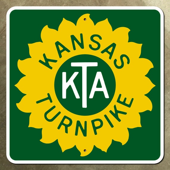 Kansas Turnpike Highway Marker Road Sign 1960 Sunflower Green - Etsy