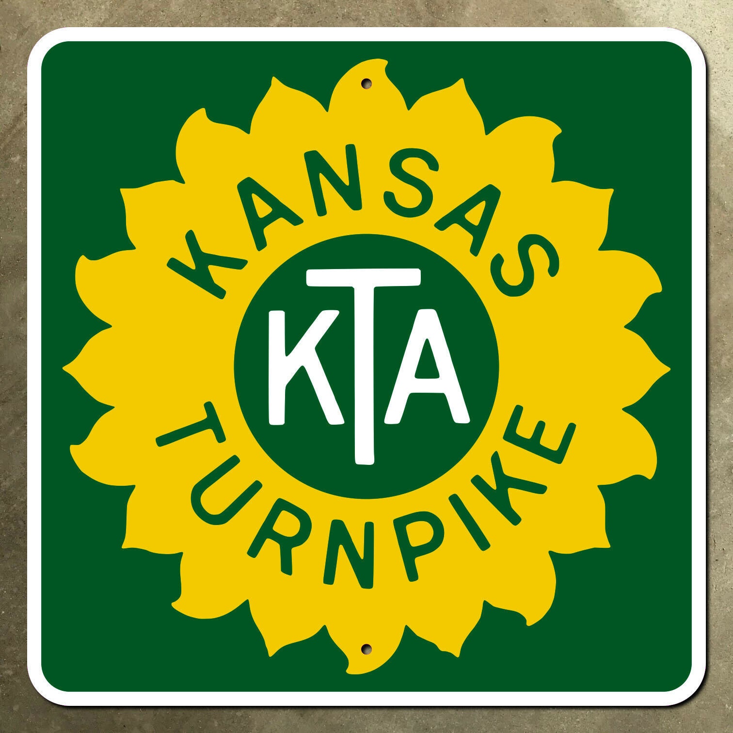 Kansas Turnpike Highway Marker Road Sign 1960 Sunflower Green - Etsy