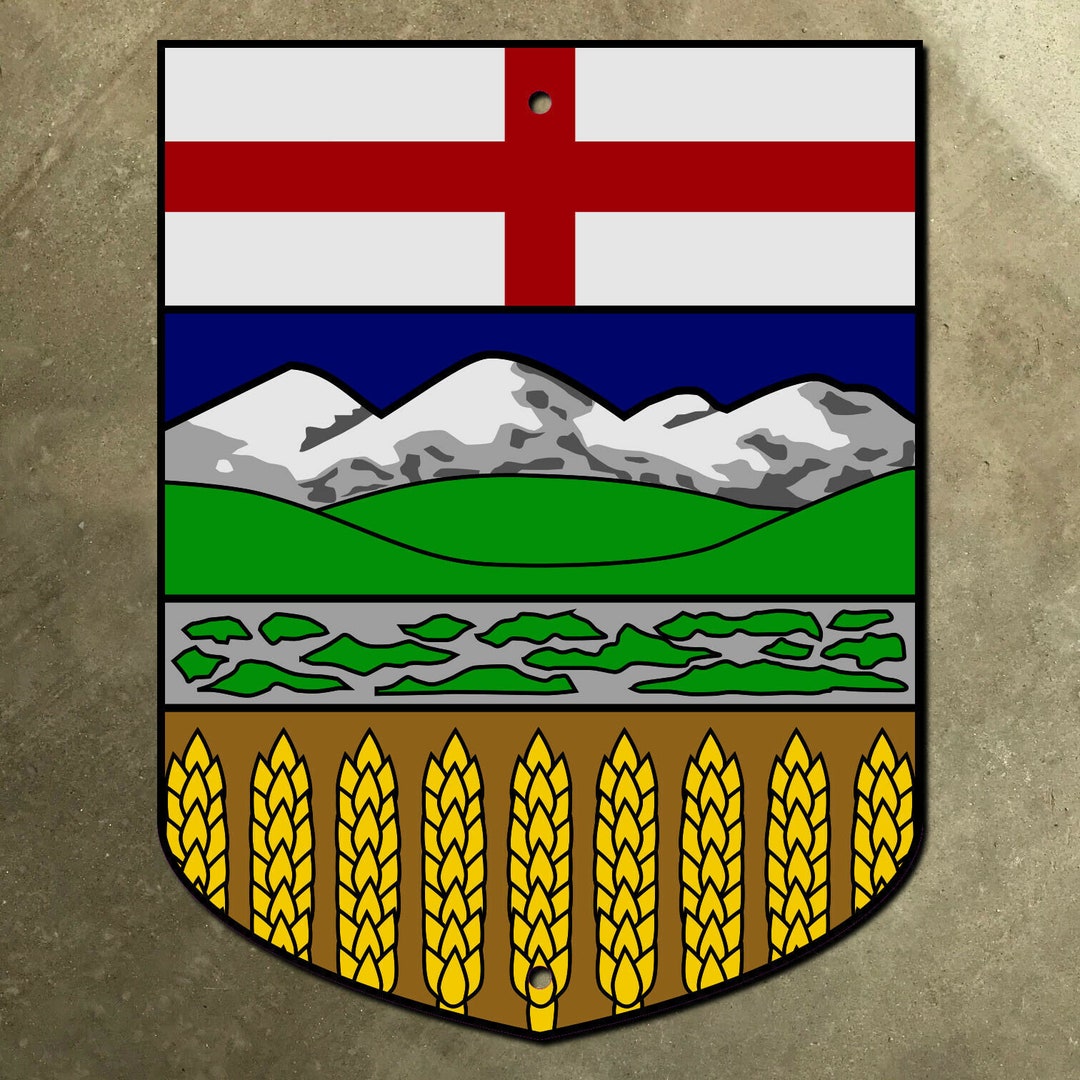 Alberta Provincial Coat of Arms Sign 1907 Shield Crest Escutcheon ...