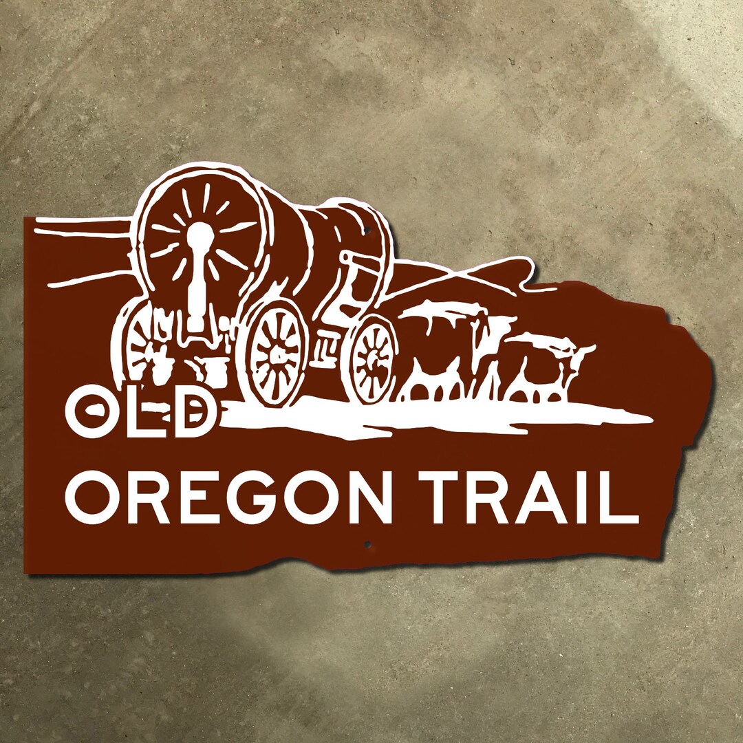 Old Oregon Trail Highway Marker Road Sign Conestoga 1951 Nebraska US-26 ...