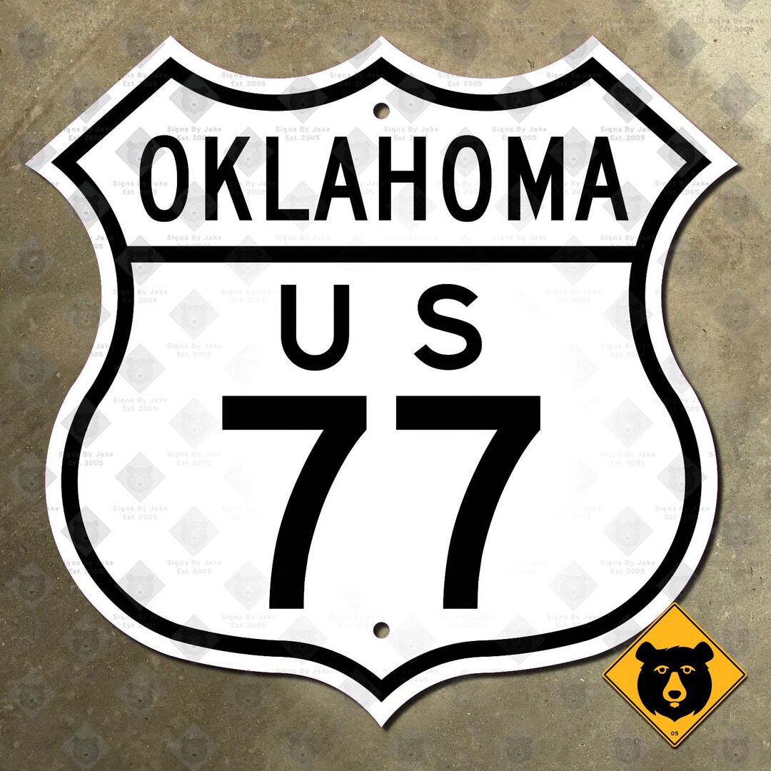 Oklahoma US Highway 77 Route Marker Shield Road Sign 1948 Ardmore - Etsy