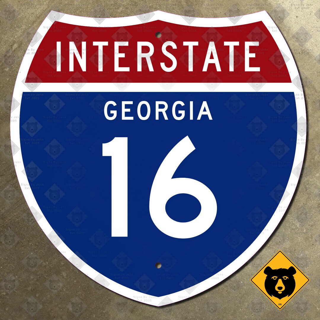 Georgia Interstate 16 Route Marker Highway 1957 Road Sign Macon ...