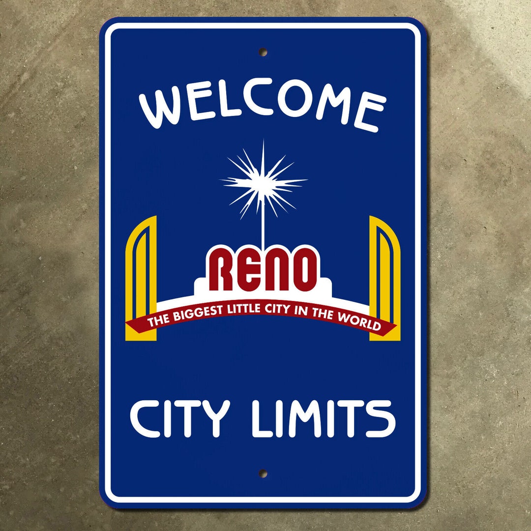 Reno Nevada Biggest Little City in the World Highway Road Sign Marker ...