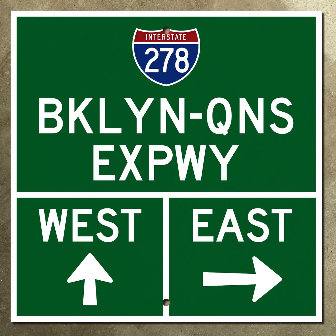 New York City Brooklyn Queens Expressway Highway Marker Road Sign 1965 ...