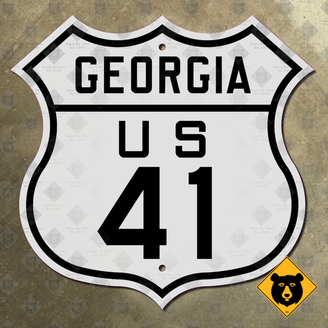 Georgia US Route 41 Marker 1926 Highway Sign Atlanta Macon Dalton ...