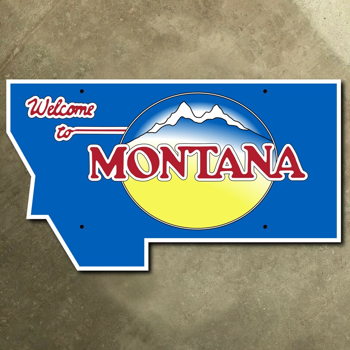 Montana State Line Highway Marker Road Sign Mountains 1997 - Etsy