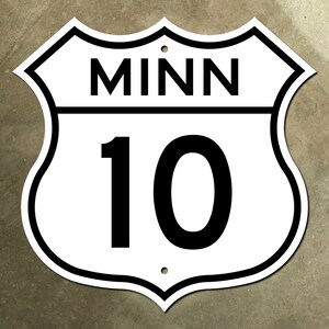 Minnesota US Route 10 Highway Marker Road Sign Minneapolis St. Paul ...