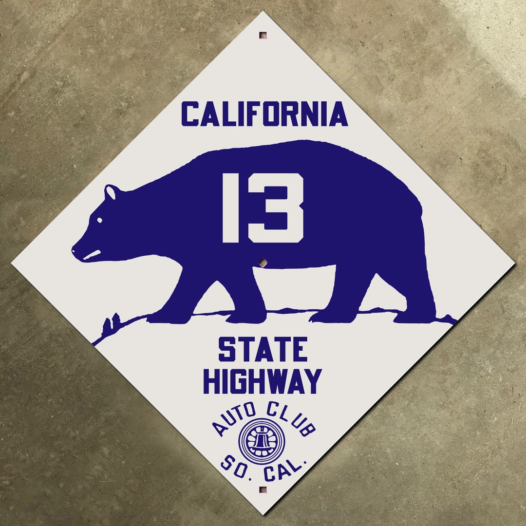 California State Highway 13 ACSC Road Sign Auto Club AAA Diamond 1929 ...