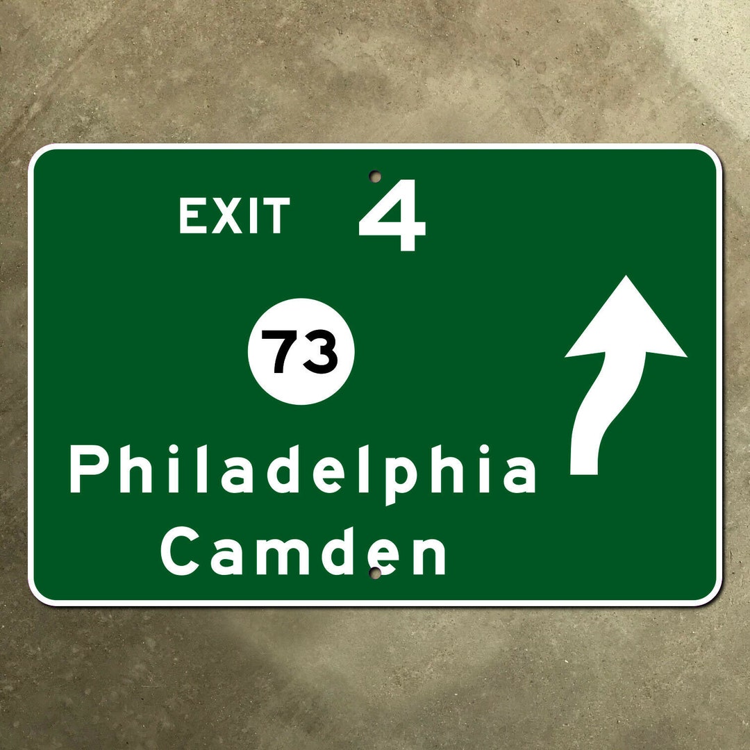 New Jersey Highway Marker Road Sign Exit 4 Camden Arrow Turnpike 1961 ...
