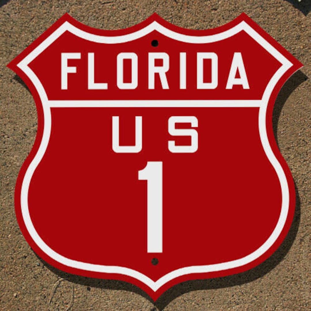 Florida US Route 1 Highway Marker Road Sign Key West Overseas Highway ...