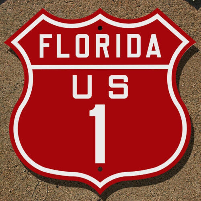 Florida US Route 1 Highway Marker Road Sign Key West Overseas - Etsy UK