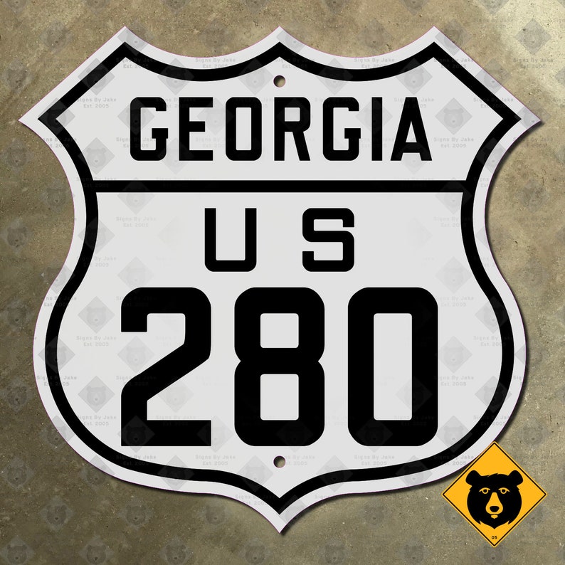 Georgia US Route 280 Marker Highway Sign 1926 Cusseta Vidalia Blitchton ...