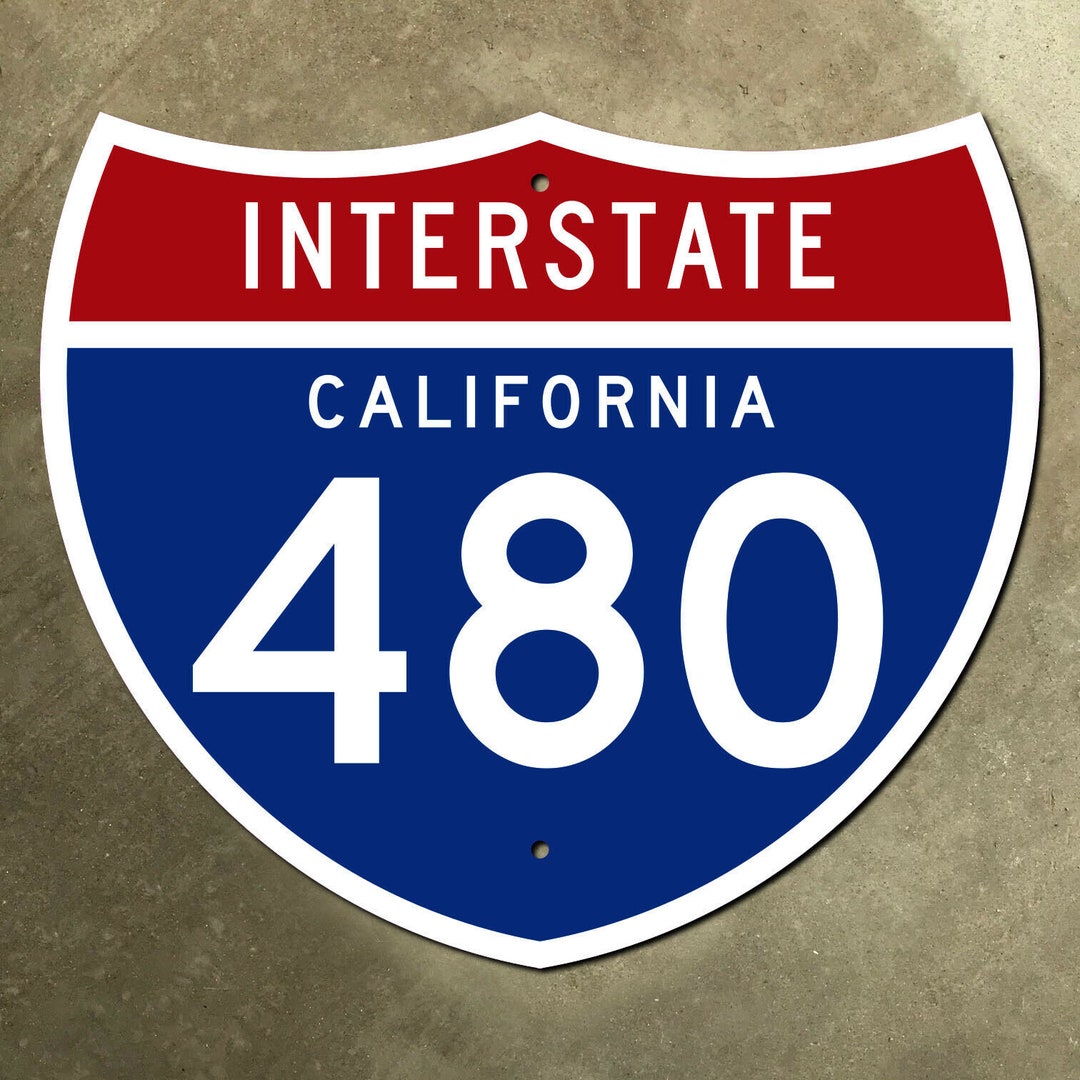California Interstate Route 480 Highway Marker Road Sign Embarcadero ...