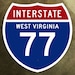 West Virginia Interstate Route 77 Highway Marker Road Sign - Etsy
