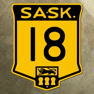 Saskatchewan Provincial Highway 18 Route Marker Road Sign Canada 1940s ...