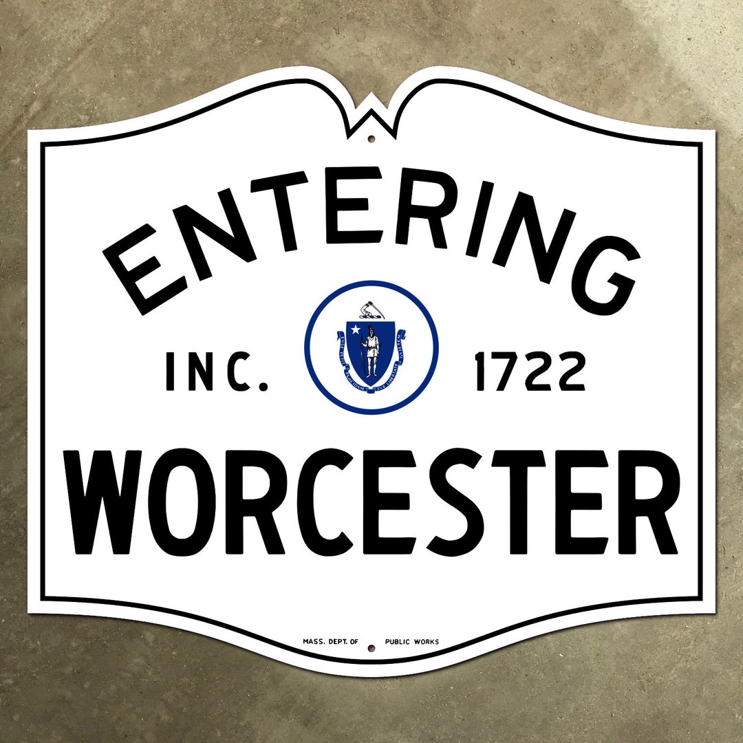 Entering Worcester Massachusetts City Limit Highway Marker Road Sign ...