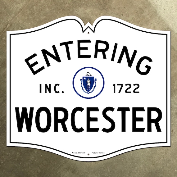 Entering Worcester Massachusetts City Limit Highway Marker - Etsy