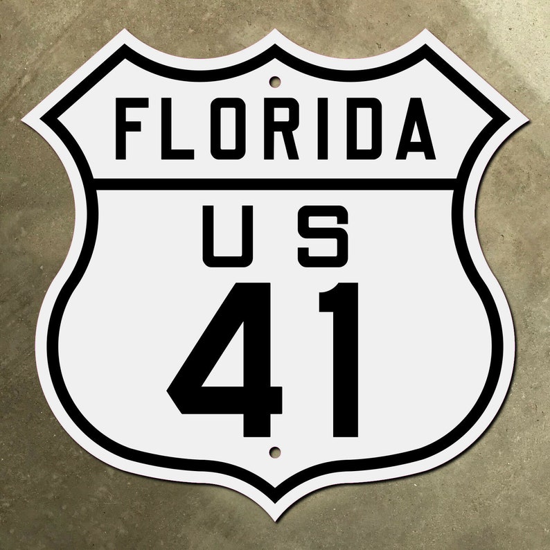 Florida US Route 41 Highway Marker Road Sign Tamiami Trail - Etsy