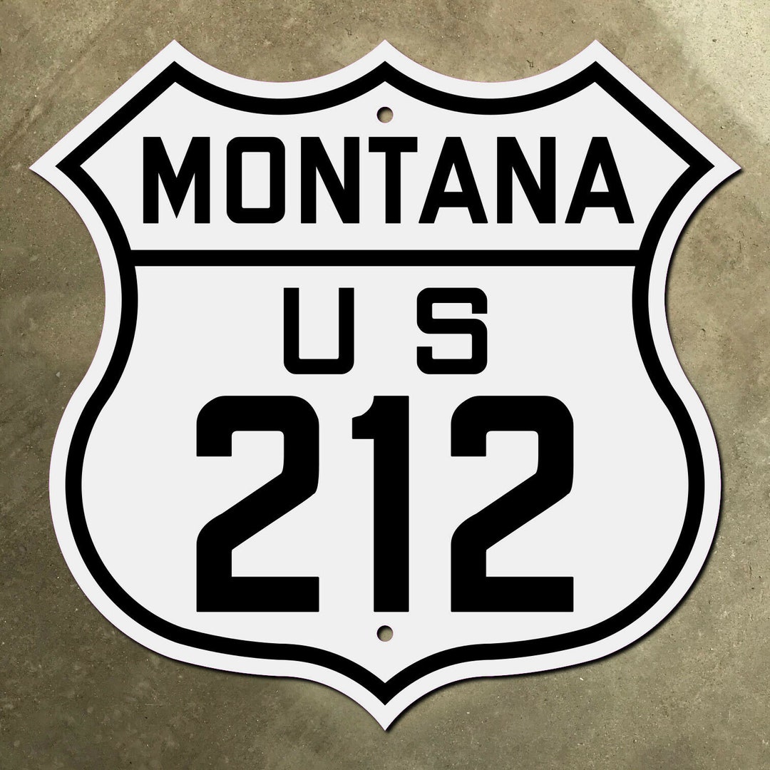 Montana US Highway 212 Marker Route Shield Road Sign Beartooth ...