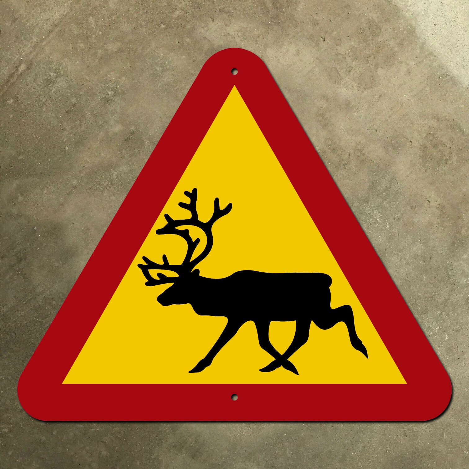 Sweden Reindeer Warning Highway Sign Road Sign Red Yellow - Etsy
