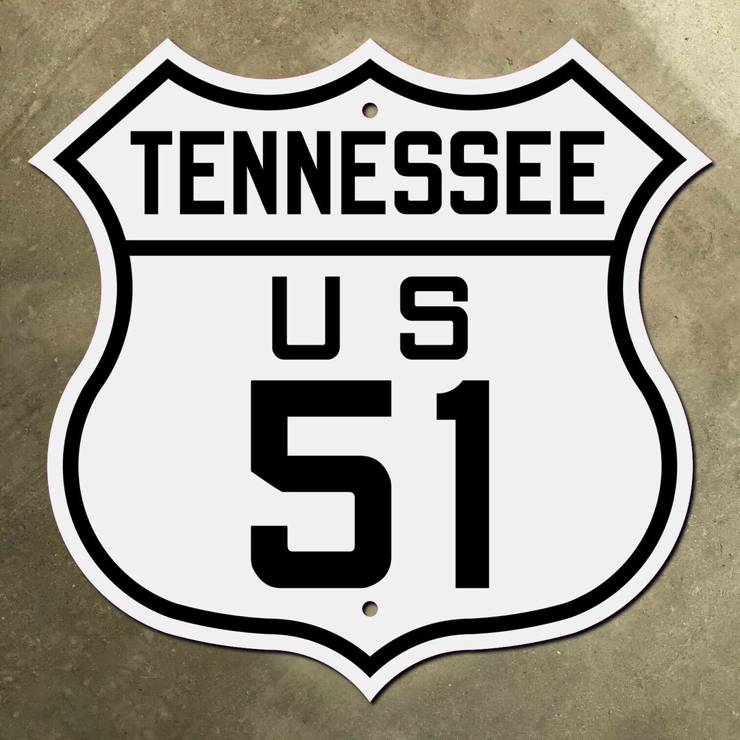 Tennessee US Route 51 Highway Marker Road Sign 1926 Memphis Dyersburg ...