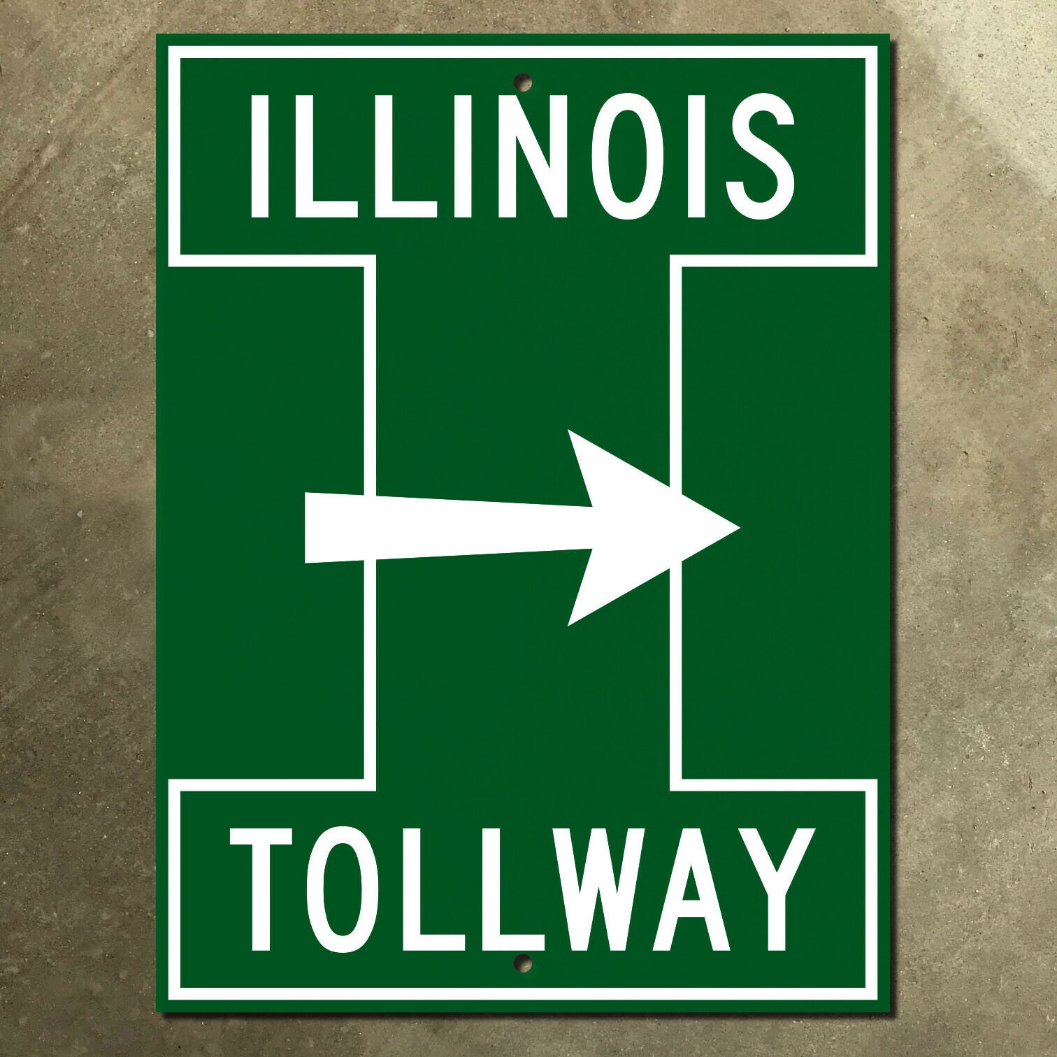 Illinois Tollway Right Arrow Marker Highway Road Sign 1958 Chicago I-88 ...