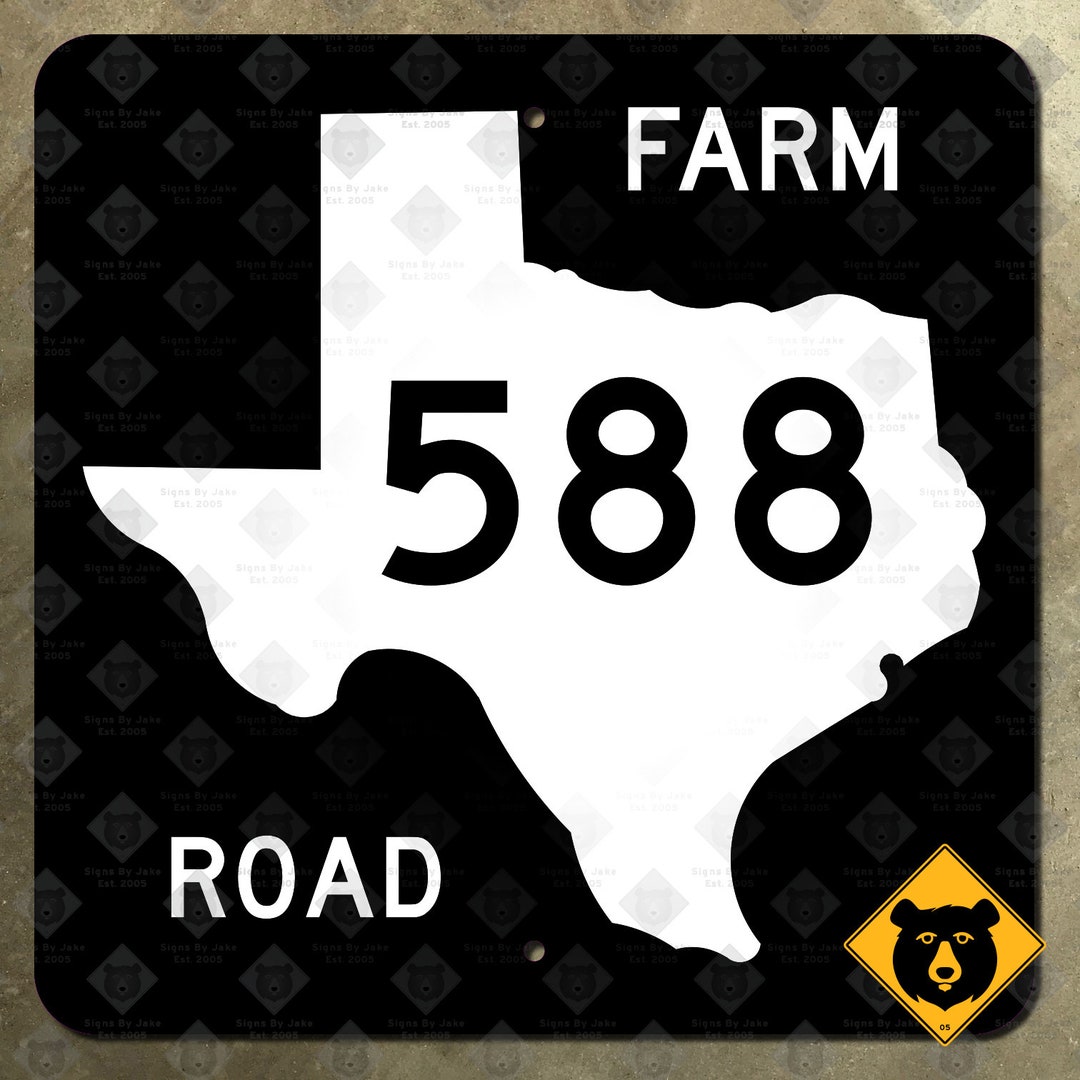 Texas Farm to Market Route 588 State Highway Marker 1965 Road Sign Map ...