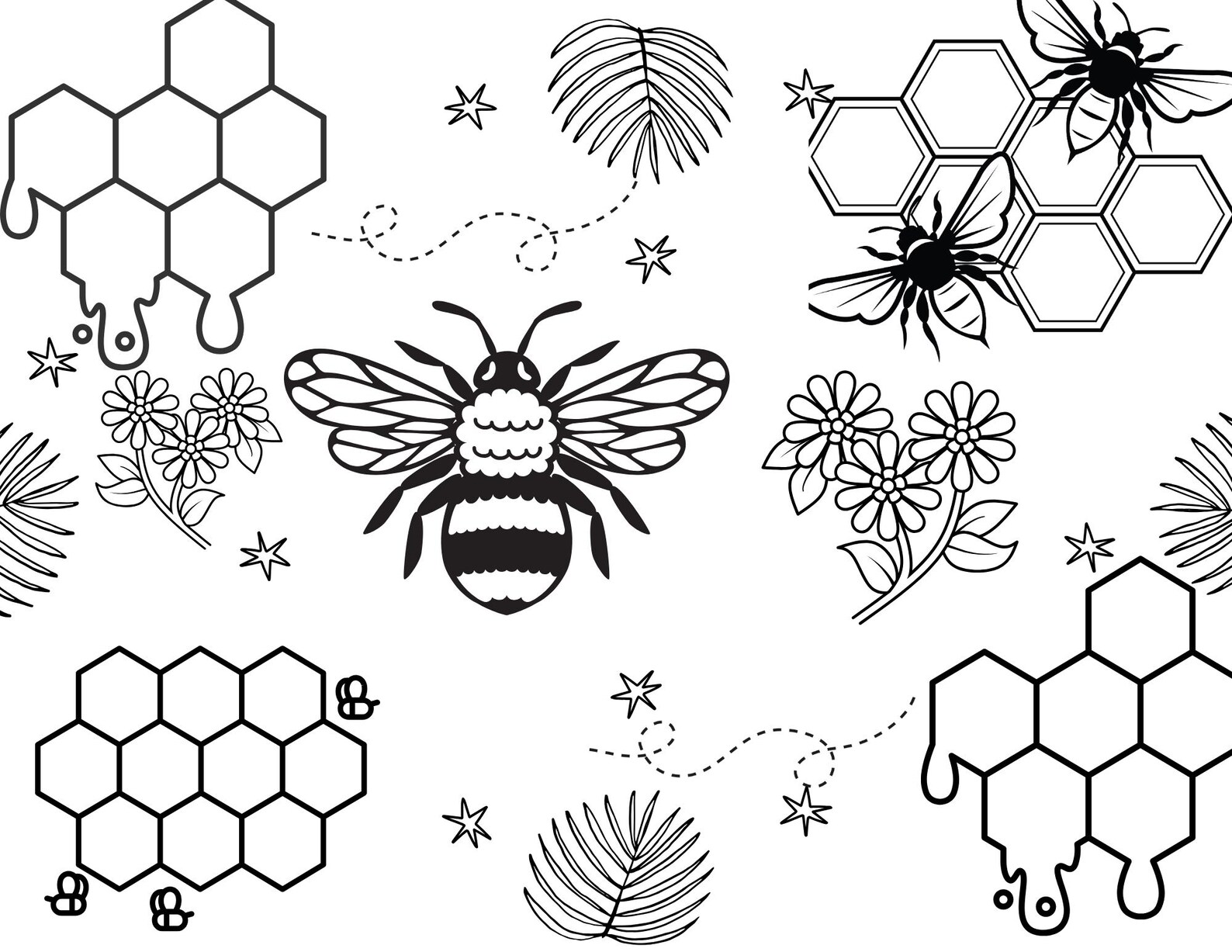 Bee Happy! Printable Bee Themed Coloring Pages. 11 Page PDF Set | Fun ...