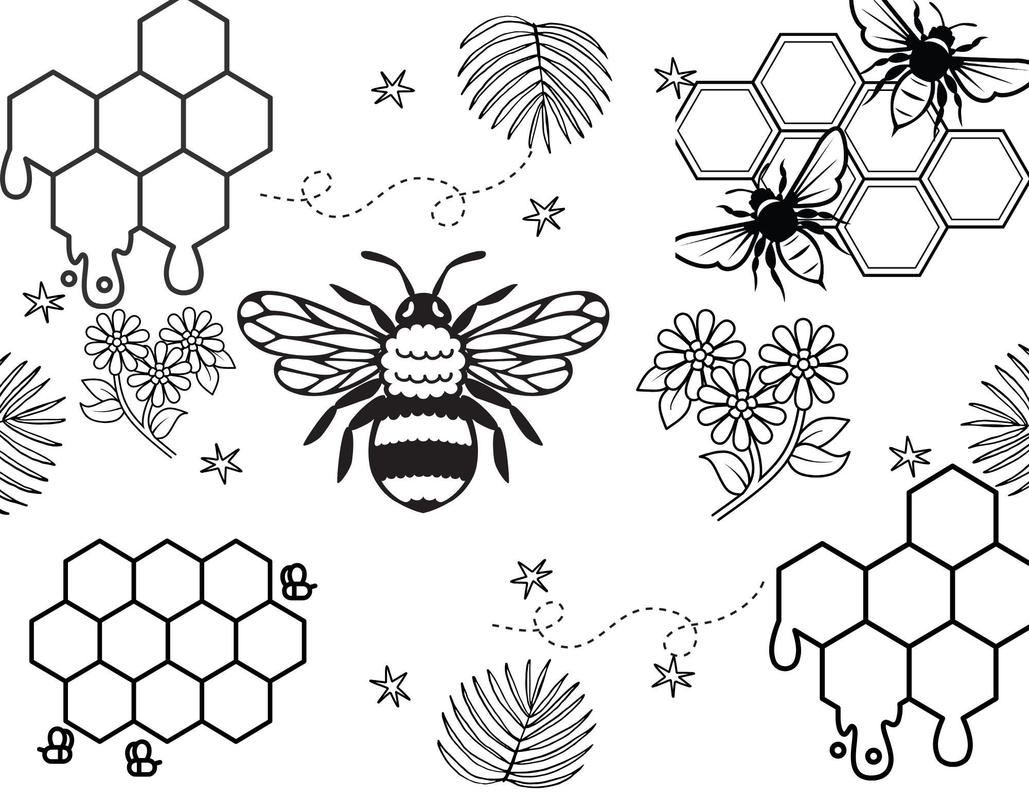 Bee Happy! Printable Bee Themed Coloring Pages. 11 Page PDF Set | Fun ...