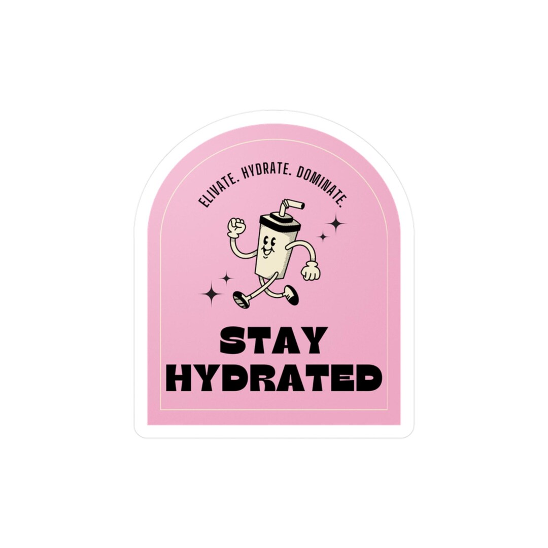 Stay Hydrated Vinyl Decals - Fun, Motivational Stickers for Water ...