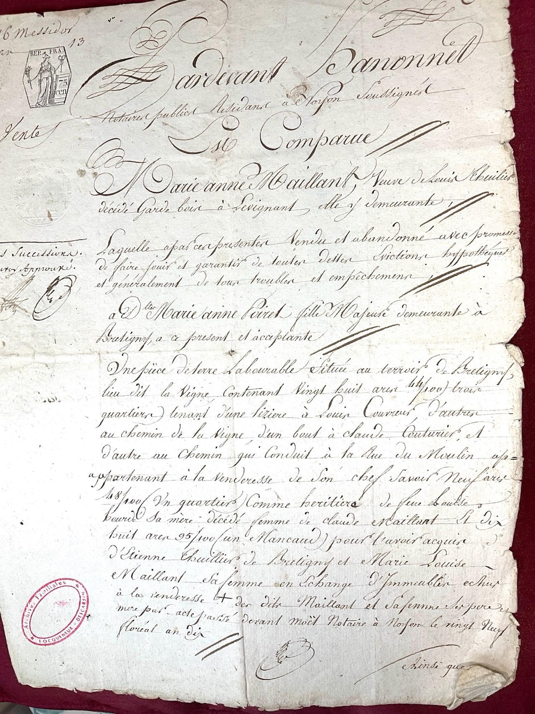 Rare FIRST FRENCH REPUBLIC 1804 Handwritten Manuscript | Pre Napoleonic ...