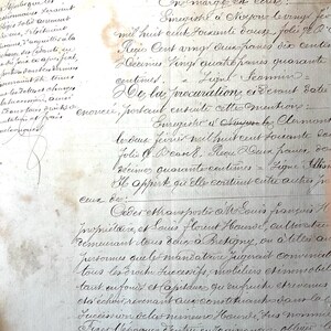 1872 Antique French Handwritten Manuscript | Legal Document | Stamped ...