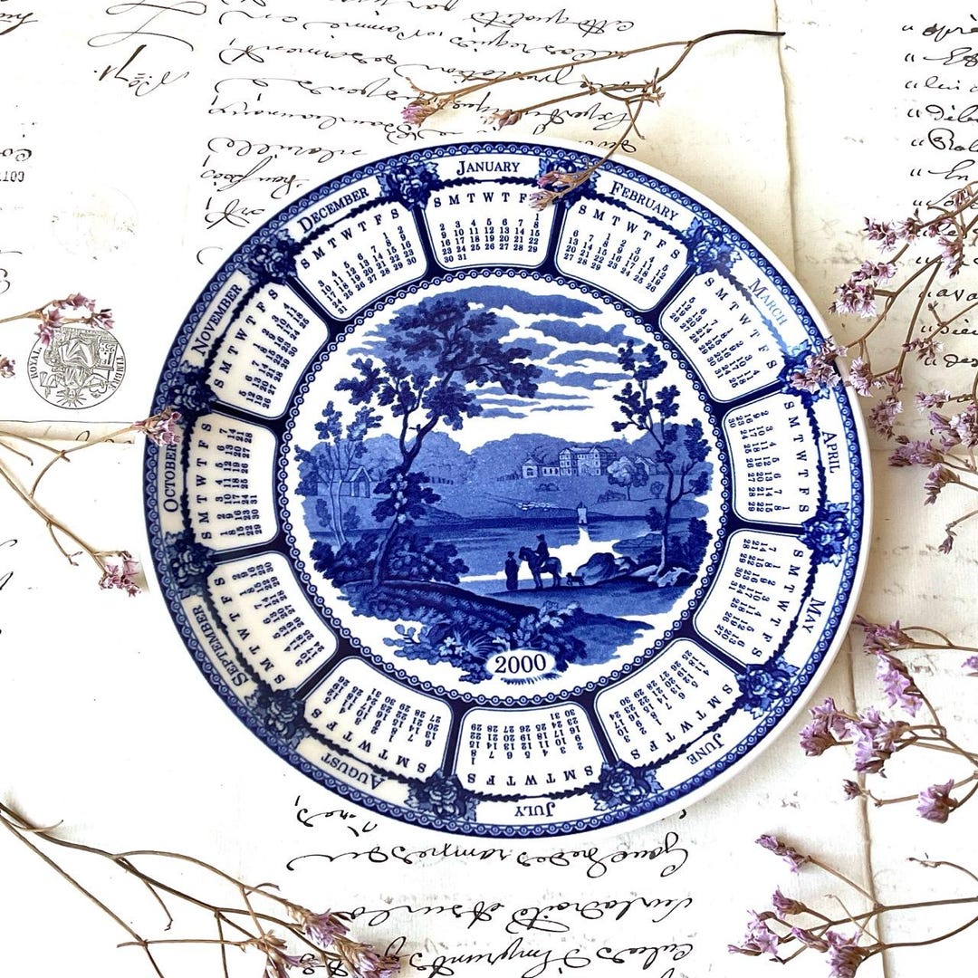Vintage Wedgwood Calendar Plate | Millennium Year 2000 | BLUE & WHITE ...