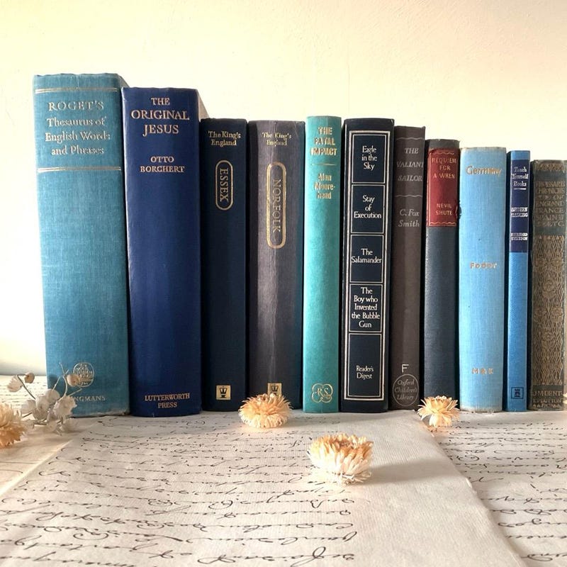 Vintage Book Stack - Etsy