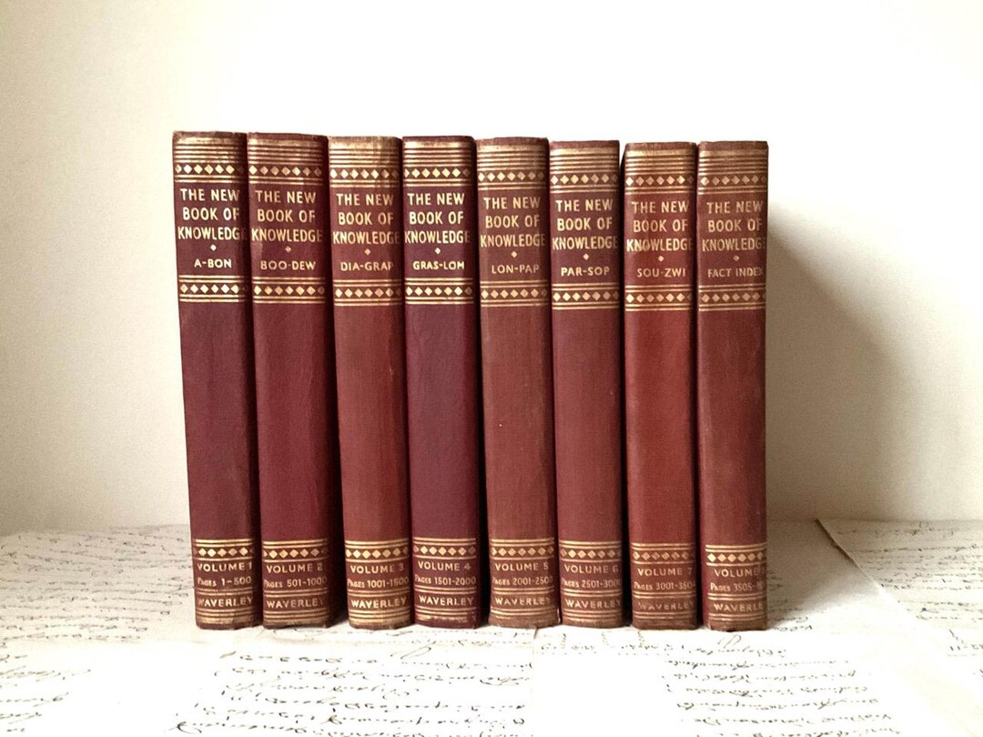 Vintage C 1950s Encyclopedia Set 8 Large Hardback Books the New Book of ...
