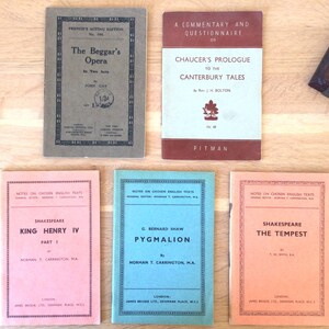 5 X Vintage Literature Booklets 4 Guides to Classic Texts - Etsy