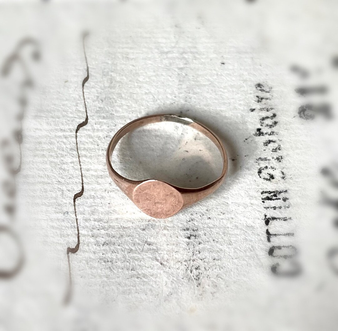 Antique 9 Carat Rose Gold Signet Ring | Circa Edwardian Era | 9ct ...