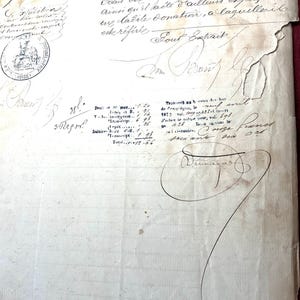 1872 Antique French Handwritten Manuscript | Legal Document | Stamped ...
