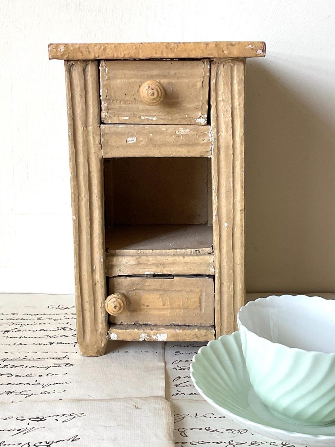 Antique Mini Chest of Drawers | Small Wooden Desktop Drawers | Rustic ...