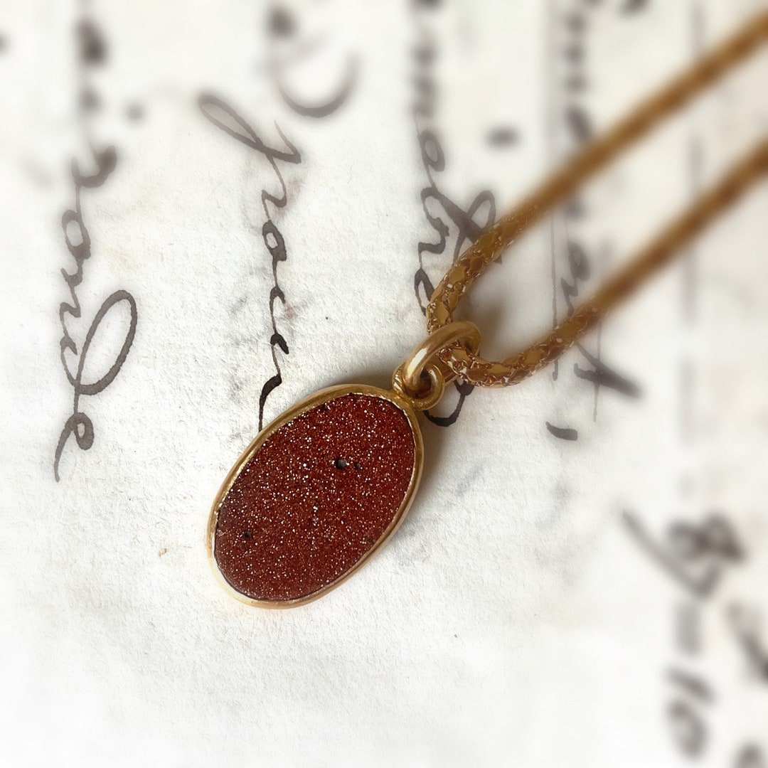 C. Victorian Goldstone Pendant | Gold Plated Antique Pendant | on ...