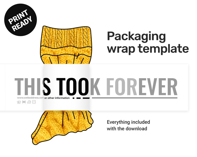 Bold Packaging Template for Socks and Knits Printable Template ...