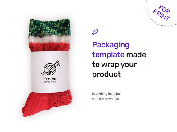 Packaging/label Template for Socks - Etsy