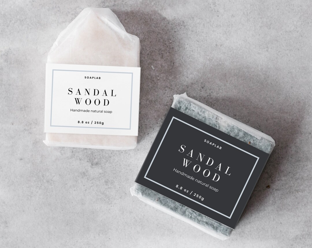 Soap Label Template 2 Sizes 2 Colors Minimalistic Simple Clean ...